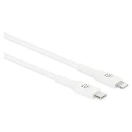 Manhattan USB-Kabel USB-C&reg; Stecker, Apple Lightning Stecker 0.50m Wei&szlig; 394505