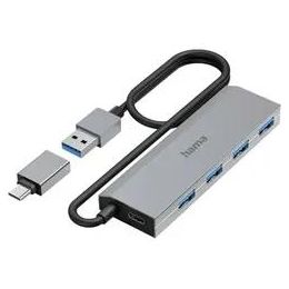 Hama 00200138 USB-Hub 4 Port USB-A USB 3.2 Gen1 5 GBit/s mit USB-C&reg; Stecker Grau