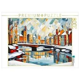 Calvendo Puzzle Winterbr&uuml;cke in der kubistischen Stadt 2000 Teile Lege-Gr&ouml;&szlig;e 90x67cm Foto-Puzzle f&uuml;r gl&uuml;ckliche Stunden