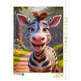Calvendo Puzzle Das Zebra 1000 Teile Lege-Gr&ouml;&szlig;e 64x48cm Foto-Puzzle f&uuml;r gl&uuml;ckliche Stunden