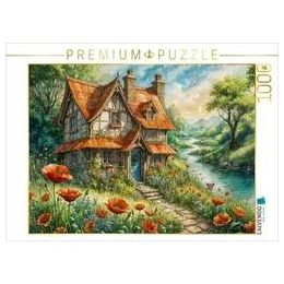 Calvendo Puzzle Vertr&auml;umtes Feenhaus am See mit Mohnblumen 1000 Teile Lege-Gr&ouml;&szlig;e 64x48cm Foto-Puzzle f&uuml;r gl&uuml;ckliche Stunden