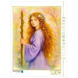 Calvendo Puzzle Zarte keltische Druidin mit violettem Kleid und Zauberstab 1000 Teile Lege-Gr&ouml;&szlig;e 64x48cm Foto-Puzzle f&uuml;r gl&uuml;ckliche Stunden