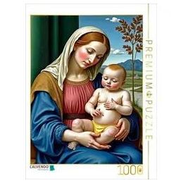 Calvendo Puzzle Inspiriert von Giovanni Bellini/Madonna mit Kind (1510) 1000 Teile Lege-Gr&ouml;&szlig;e 64x48cm Foto-Puzzle f&uuml;r gl&uuml;ckliche Stunden