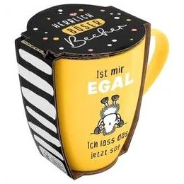 Sheepworld Tasse mit Motivdruck "Ist mir egal. Ich lass das jetzt so!", mit Banderole
