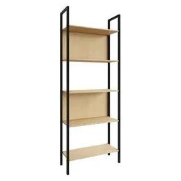 Vcm Holz Metall Stand Regal B&uuml;ro B&uuml;cher Flakos 5fach