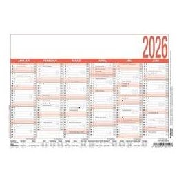 Zettler Arbeitstagekalender A5 2026 &ndash; B&uuml;rokalender 21 &times; 15 cm, 6 Monate pro Seite, Arbeitstage-, Tages- & Wochenz&auml;hler, Ferien&uuml;bersicht, Feiertage, Mo