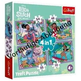 Trefl 4 in 1 Puzzle 35, 48, 54, 70 Teile Lilo & Stitch der Film