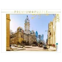 Calvendo Puzzle Philadelphia City Hall & Skyline - Philadelphia 1000 Teile Lege-Gr&ouml;&szlig;e 64x48cm Foto-Puzzle f&uuml;r gl&uuml;ckliche Stunden