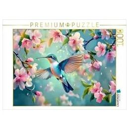 Calvendo Puzzle Farben der Freiheit - Kolibri im Fr&uuml;hling 1000 Teile Lege-Gr&ouml;&szlig;e 64x48cm Foto-Puzzle f&uuml;r gl&uuml;ckliche Stunden