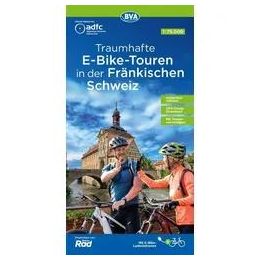 BVA ADFC Regionalkarte Traumhafte E-Bike-Touren in der Fr&auml;nkischen Schweiz 1:75.000