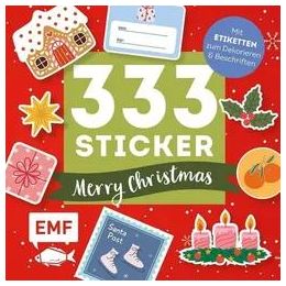 333 Sticker &ndash; Merry Christmas: Geschenk-Etiketten und Aufkleber mit beschreibbarer Oberfl&auml;che