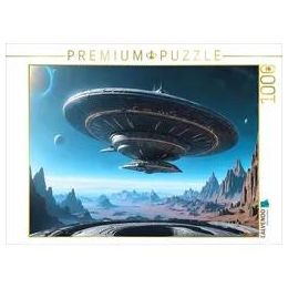Calvendo Puzzle Untertasse bei der Landung auf einem Alien-Planeten 1000 Teile Lege-Gr&ouml;&szlig;e 64x48cm Foto-Puzzle f&uuml;r gl&uuml;ckliche Stunden