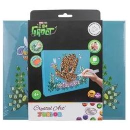 CRAFT Buddy CAJK-31MCU007 - Crystal Art Junior, Marvel Groot, Canvas Kit, Bastelset mit Keilrahmen, Diamond Painting