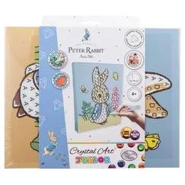 Craft Buddy CAJK-31PRBT008 - Crystal Art Junior, Peter Rabbit, Canvas Kit, Bastelset mit Keilrahmen, Diamond Painting