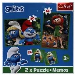 2 in 1 Puzzles + Memo - Die Schl&uuml;mpfe haben Spa&szlig;