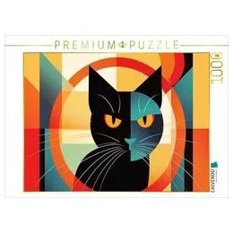 Calvendo Puzzle Schwarze Katze mit emp&ouml;rtem Blick 1000 Teile Lege-Gr&ouml;&szlig;e 64x48cm Foto-Puzzle f&uuml;r gl&uuml;ckliche Stunden