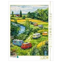 Calvendo Puzzle Wohnwagenidylle in Holland auf einer Wiese 1000 Teile Lege-Gr&ouml;&szlig;e 64x48cm Foto-Puzzle f&uuml;r gl&uuml;ckliche Stunden