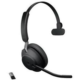 Jabra Evolve2 65 monaural On Ear Headset Bluetooth&reg; Mono Schwarz Lautst&auml;rkeregelung, Batterieladeanzeige, Mikrofon-Stummschaltung Telefon