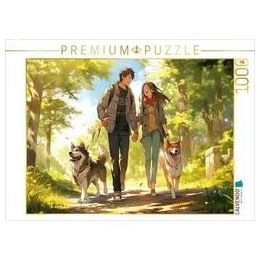 Calvendo Puzzle Unsere Hunde lieben sich auch - P&auml;rchen im Manga Style 1000 Teile Lege-Gr&ouml;&szlig;e 64x48cm Foto-Puzzle f&uuml;r gl&uuml;ckliche Stunden