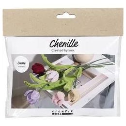 Creativ Company Mini Kreativ Set Blumen aus Pfeifenreiniger, Tulpen, sortierte Farben