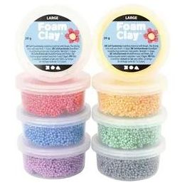 Creativ Company Foam Clay Large, sortierte Farben, 8x20 g