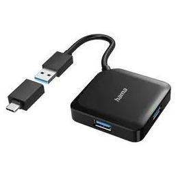 Hama 00200116 USB-Hub 4 Port USB-A USB 3.0 5 GBit/s mit USB-C&reg; Stecker Schwarz
