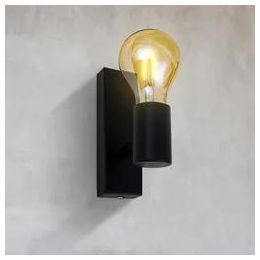 B.K.LICHT LED Wandleuchte, schwarz, 1, H: 11cm, Leuchten, Retro Wandlampe Vintage Wandspot matt Industrie Wohnzimmer Flur E27, LED Wandleuchte