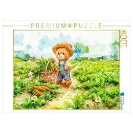 Calvendo Puzzle Teddy tr&auml;gt einen Korb voller M&ouml;hren 1000 Teile Lege-Gr&ouml;&szlig;e 64x48cm Foto-Puzzle f&uuml;r gl&uuml;ckliche Stunden