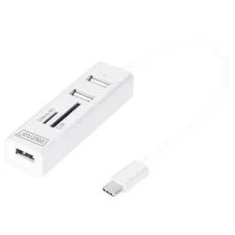 Digitus DA-70243 USB-Hub 3 Port USB-A, SD, microSD USB 2.0 480MBit/s mit USB-C&reg; Stecker, mit Aluminiumgeh&auml;use, mit OTG-Funktion
