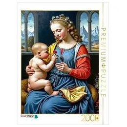 Calvendo Puzzle Inspiriert von Leonardo da Vinci/Madonna mit der Nelke (um 1475) 2000 Teile Lege-Gr&ouml;&szlig;e 90x67cm Foto-Puzzle f&uuml;r gl&uuml;ckliche Stunden