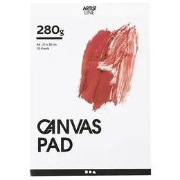 Creativ Company Leinwand-Block, A4, Blatt 210x297 mm, 280 g, Wei&szlig;, 10 Blatt/ 1 Stk