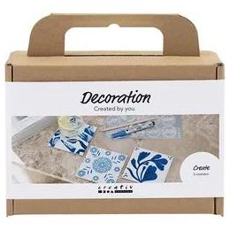 Creativ Company Mini Kreativ Set Dekoration, Porzellanuntersetzer, Blau