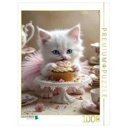 Calvendo Puzzle S&uuml;&szlig;e Babykatze im Tutu nascht einen Cupcake 1000 Teile Lege-Gr&ouml;&szlig;e 64x48cm Foto-Puzzle f&uuml;r gl&uuml;ckliche Stunden