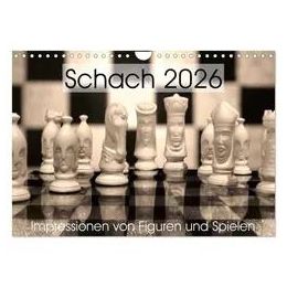 Schach 2026. Impressionen von Figuren und Spielen (Wandkalender 2026 DIN A4 quer), Calvendo Monatskalender