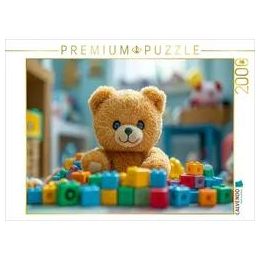 Calvendo Puzzle Niedlicher Baby Teddyb&auml;r im Kinderzimmer mit buntem Spielzeug 2000 Teile Lege-Gr&ouml;&szlig;e 90x67cm Foto-Puzzle f&uuml;r gl&uuml;ckliche Stunden