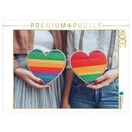 Calvendo Puzzle Herzen in Regenbogenfarben als Symbol der LGBTQ-Community 2000 Teile Lege-Gr&ouml;&szlig;e 90x67cm Foto-Puzzle f&uuml;r gl&uuml;ckliche Stunden
