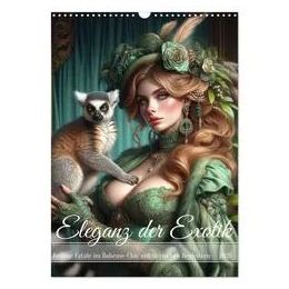 Eleganz der Exotik - Femme Fatale im Boh&egrave;me-Chic mit tierischen Begleitern (Wandkalender 2026 DIN A3 hoch), Calvendo Monatskalender