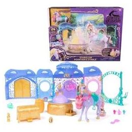 Spin Master Unicorn Academy - Stall Spielset 90 cm inkl. Brunnen mit Licht- und Soundeffekten, ca. 12 cm gro&szlig;em Einhorn und 24 Accessoires