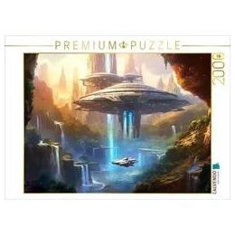 Calvendo Puzzle Science Fiction - Reise zu fremden Planeten - Wasserfall Besucher 2000 Teile Lege-Gr&ouml;&szlig;e 90x67cm Foto-Puzzle f&uuml;r gl&uuml;ckliche Stunden