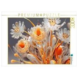 Calvendo Puzzle Elegantes Bl&uuml;tengesteck wie aus Glas in orange und gold 2000 Teile Lege-Gr&ouml;&szlig;e 90x67cm Foto-Puzzle f&uuml;r gl&uuml;ckliche Stunden