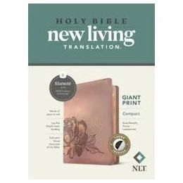 NLT Compact Giant Print Bible, Filament Enabled (Leatherlike, Rose Metallic Peony, Indexed, Red Letter)