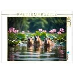 Calvendo Puzzle Capybaras - Wasserschweine in ihrem Element 2000 Teile Lege-Gr&ouml;&szlig;e 90x67cm Foto-Puzzle f&uuml;r gl&uuml;ckliche Stunden