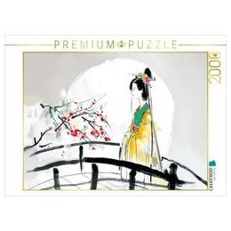 Calvendo Puzzle Geisha auf der Br&uuml;cke. Tuschemalerei 2000 Teile Lege-Gr&ouml;&szlig;e 90x67cm Foto-Puzzle f&uuml;r gl&uuml;ckliche Stunden
