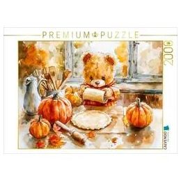 Calvendo Puzzle Teddy backt K&uuml;rbiskuchen zu Halloween 2000 Teile Lege-Gr&ouml;&szlig;e 90x67cm Foto-Puzzle f&uuml;r gl&uuml;ckliche Stunden