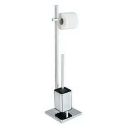 Wenko Stand WC-Garnitur Mod. Quadro, aus Edelstahl