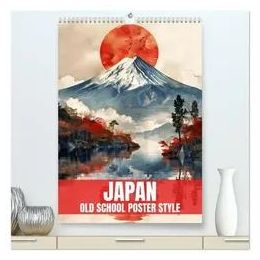 Calvendo Japan - Old School Poster Style (hochwertiger Premium Wandkalender 2026 DIN A2 hoch), Kunstdruck in Hochglanz
