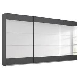 Schwebet&uuml;renschrank Rauch "Kleiderschrank Schrank Garderobe W&auml;scheschrank Ankleide MALIBU", grau (graumetallic), B:361cm H:210cm T:62cm, Holzwerkstoff, Schr&auml;nke, Schwebet&uuml;renschrank, mit gro&szlig;fl&auml;chigen T&uuml;ren, gro&szlig;z&uuml;giger Stauraum MADE IN GERMANY
