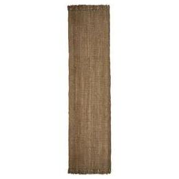 L&auml;ufer FLAIR RUGS "Jute Boucle", beige (natur), B:60cm H:7mm L:230cm, Jute, Teppiche, L&auml;ufer, aus 100% Jute, mit Fransen, aus Naturfasern