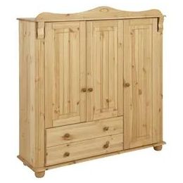W&auml;scheschrank OTTO HOME "Adele, Mehrzweckschrank", beige (natur), B:130cm H:135cm T:40cm, Massivholz, Schr&auml;nke, aus massiver Kiefer, 2-oder 3-t&uuml;rig