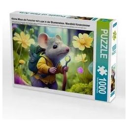 Calvendo Puzzle Mit der Lupe in der Blumenwiese 1000 Teile Lege-Gr&ouml;&szlig;e 64x48cm Foto-Puzzle f&uuml;r gl&uuml;ckliche Stunden